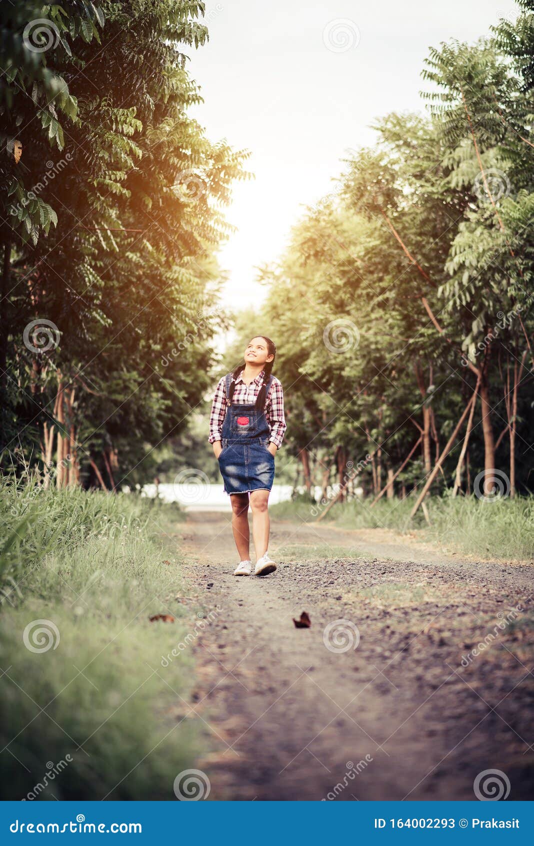Beautiful Girl Walking in a Summer Stock Image - Image of nature, hiker ...