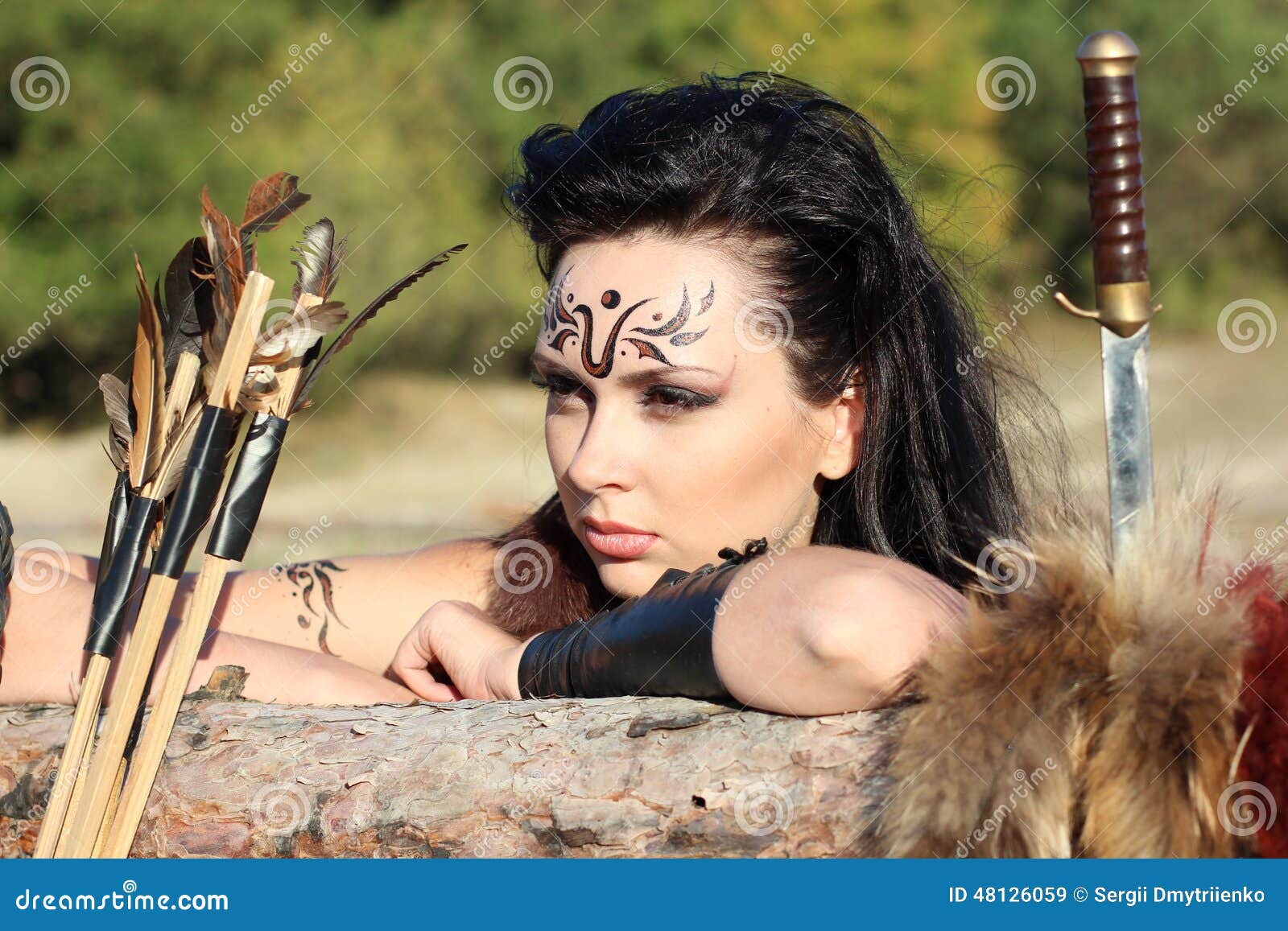 Beautiful Girl-warrior - Amazon Stock Image - Image of armed, fashion ...
