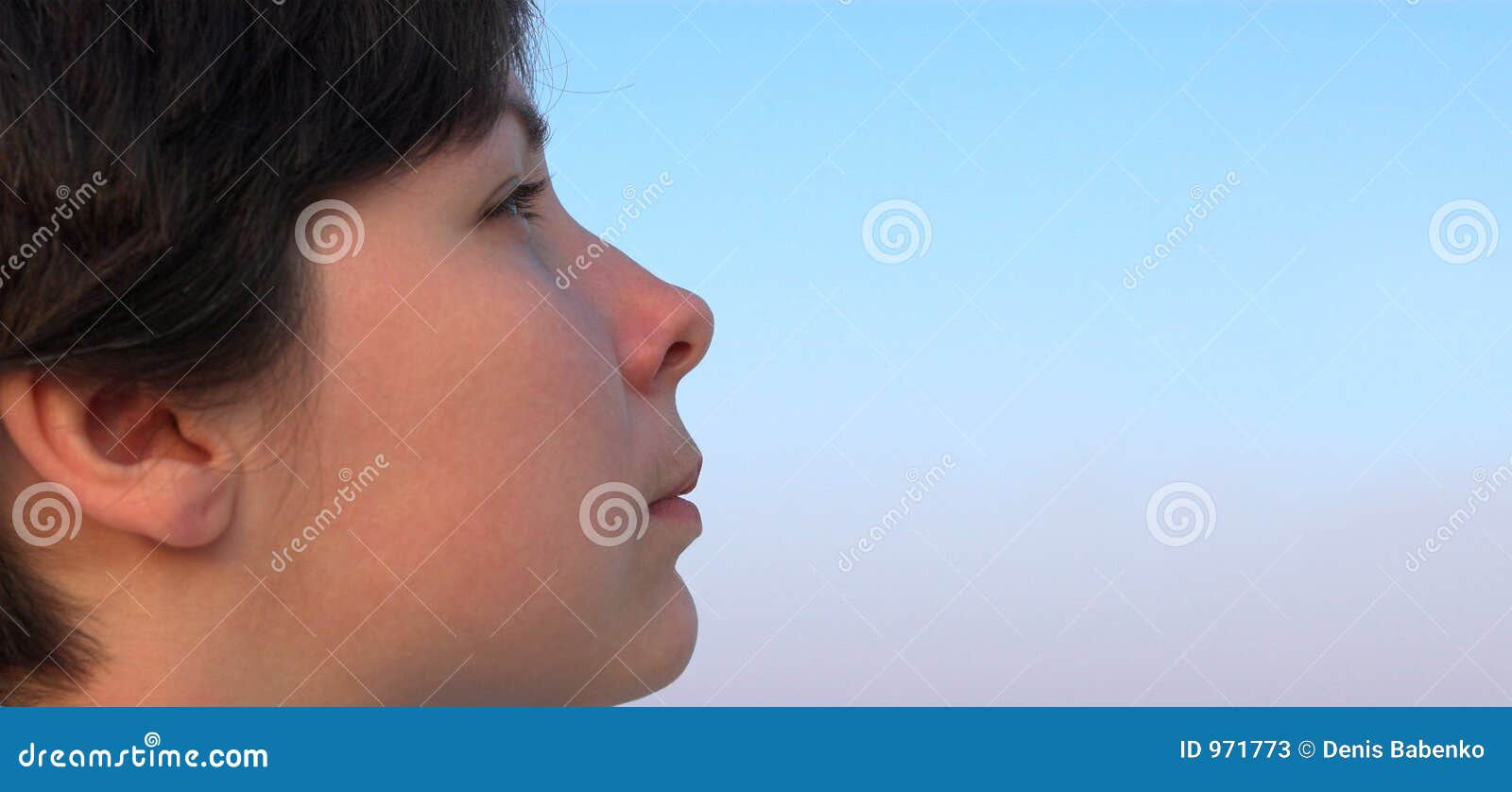 Beautiful Girl Watching Stare into the Distance Stock Image - Image of ...