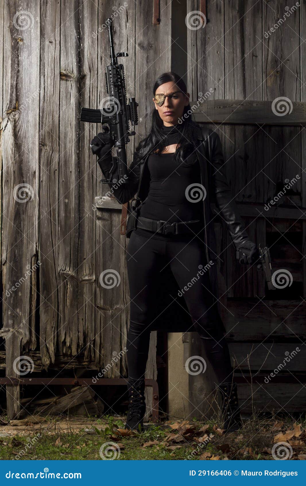 Beautiful girl with weapon stock photo. Image of beautiful - 29166406