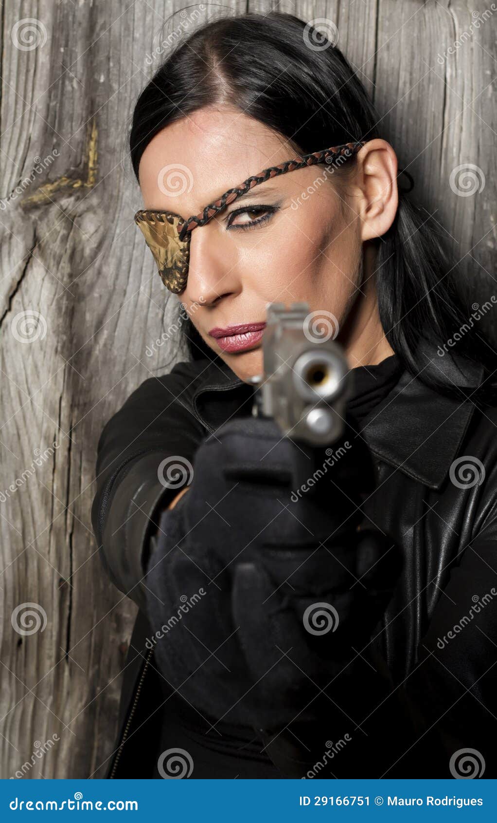 Beautiful girl with weapon stock image. Image of pose - 29166751