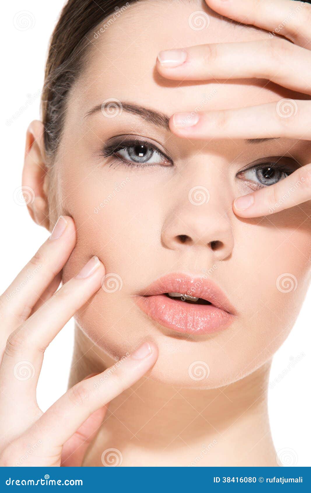 Beautiful Girl on a White Background Stock Photo - Image of girl ...