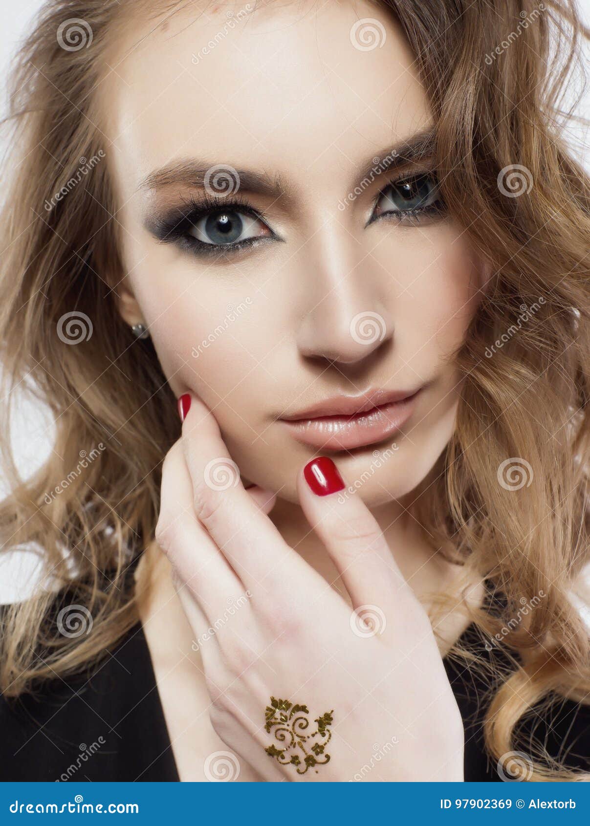 The Beautiful Girl on a White Background Stock Image - Image of ...