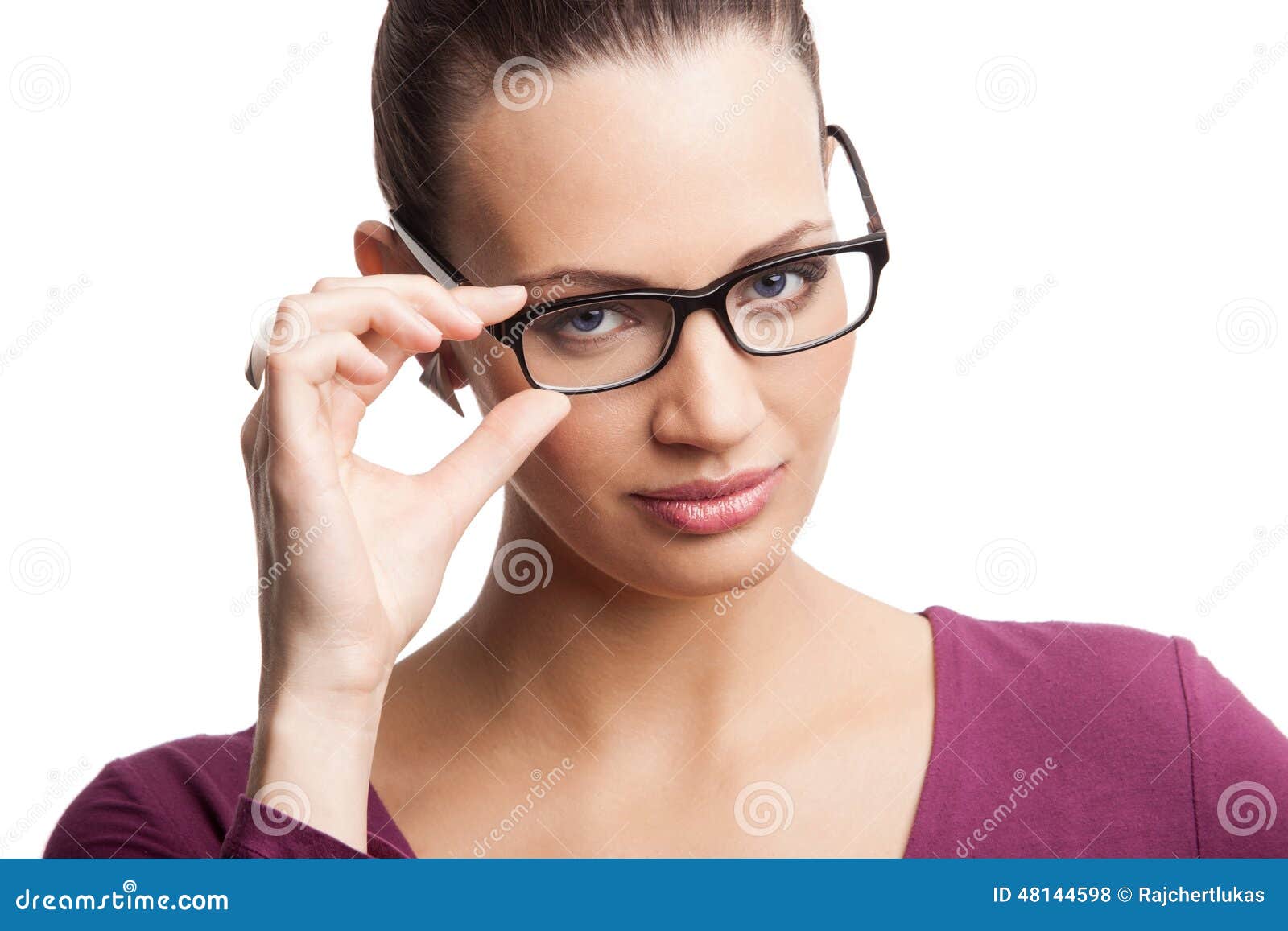 Beautiful Girl on White Background Stock Photo - Image of female ...