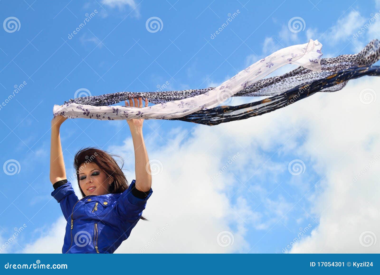 Beautiful Girl at Windy Day Stock Image - Image of picturesque, black ...