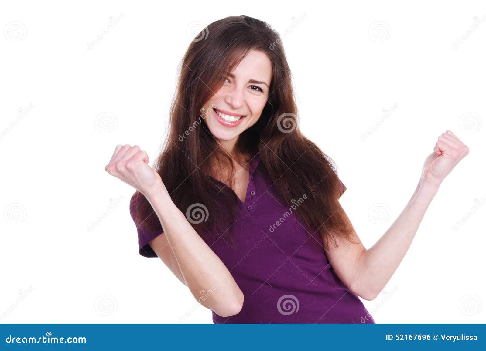 Beautiful girl winner stock photo. Image of isolated - 52167696