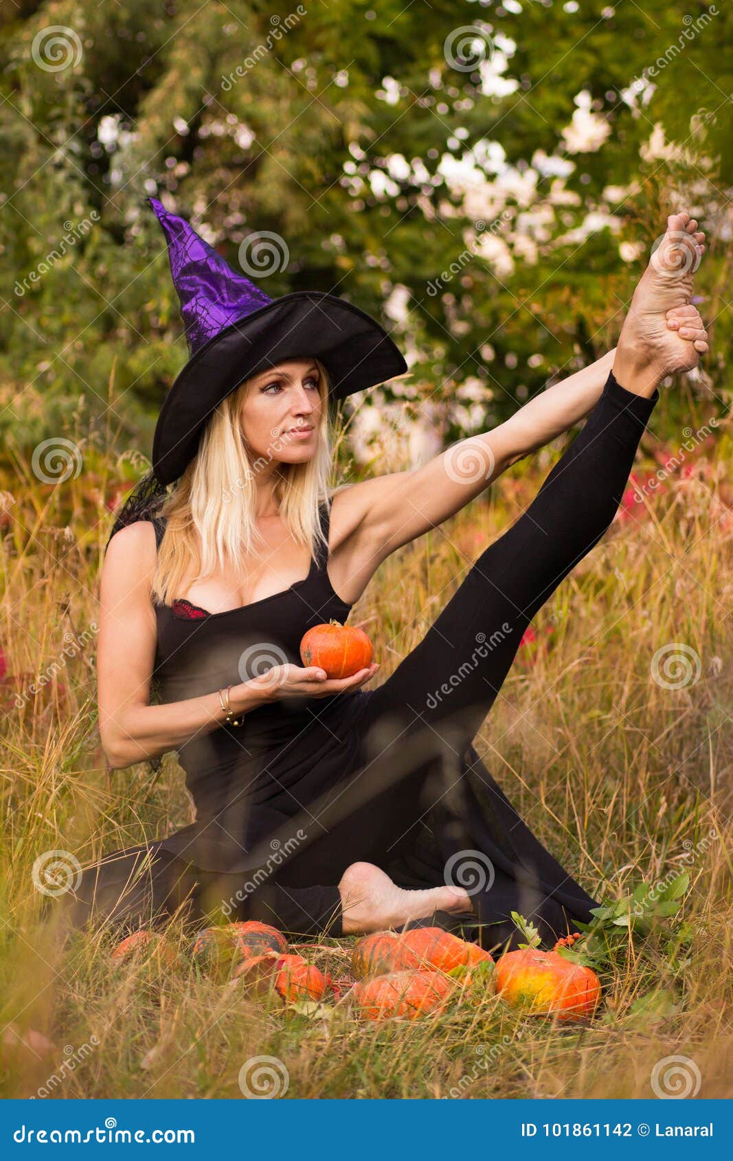 Beautiful Girl in Witch Costume Practicing Yoga Stock Photo - Image of ... Beautiful Girl in Witch Costume Practicing Yoga Stock Photo - Image of ...