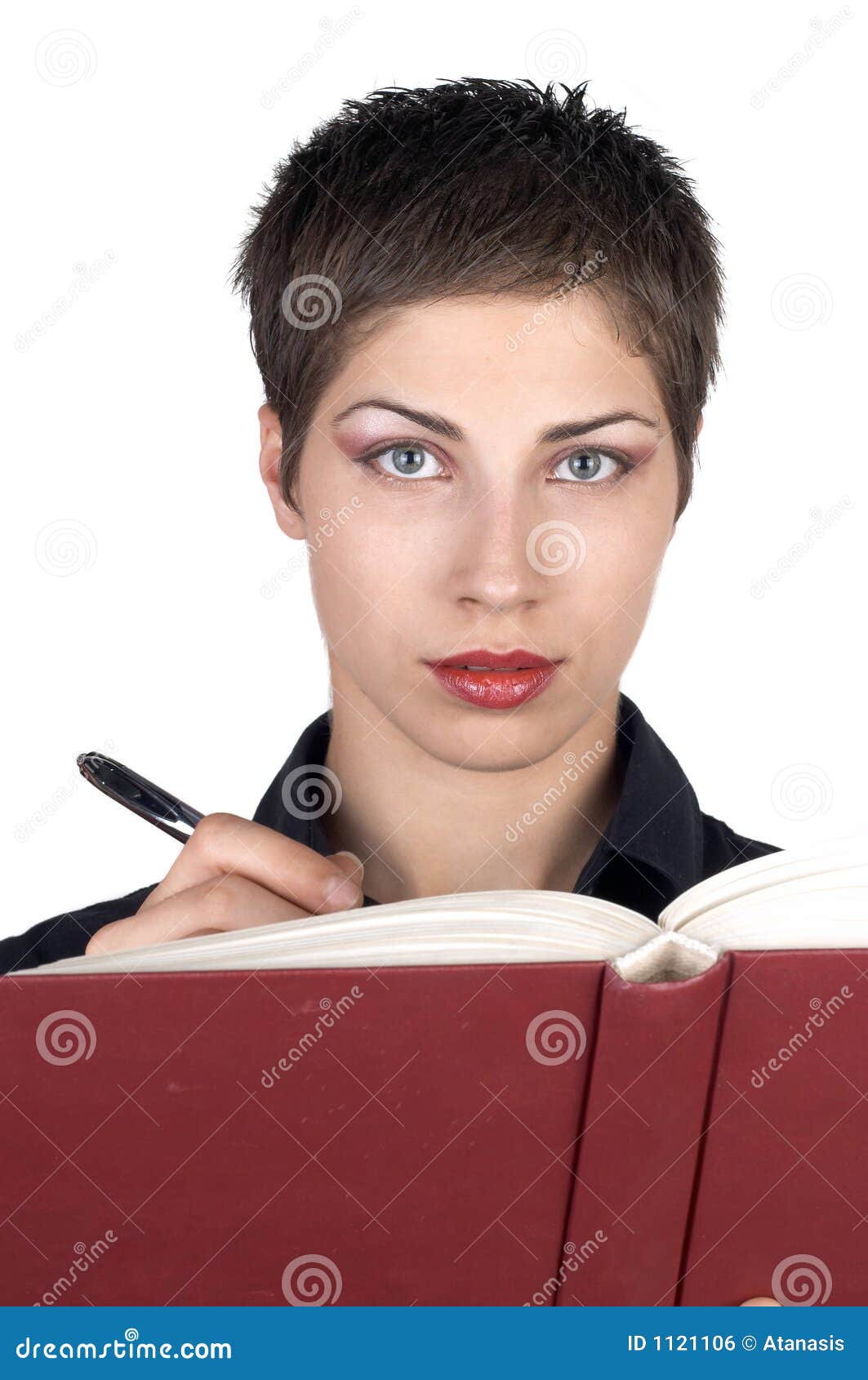 Beautiful Girl Writing stock photo. Image of portrait - 1121106