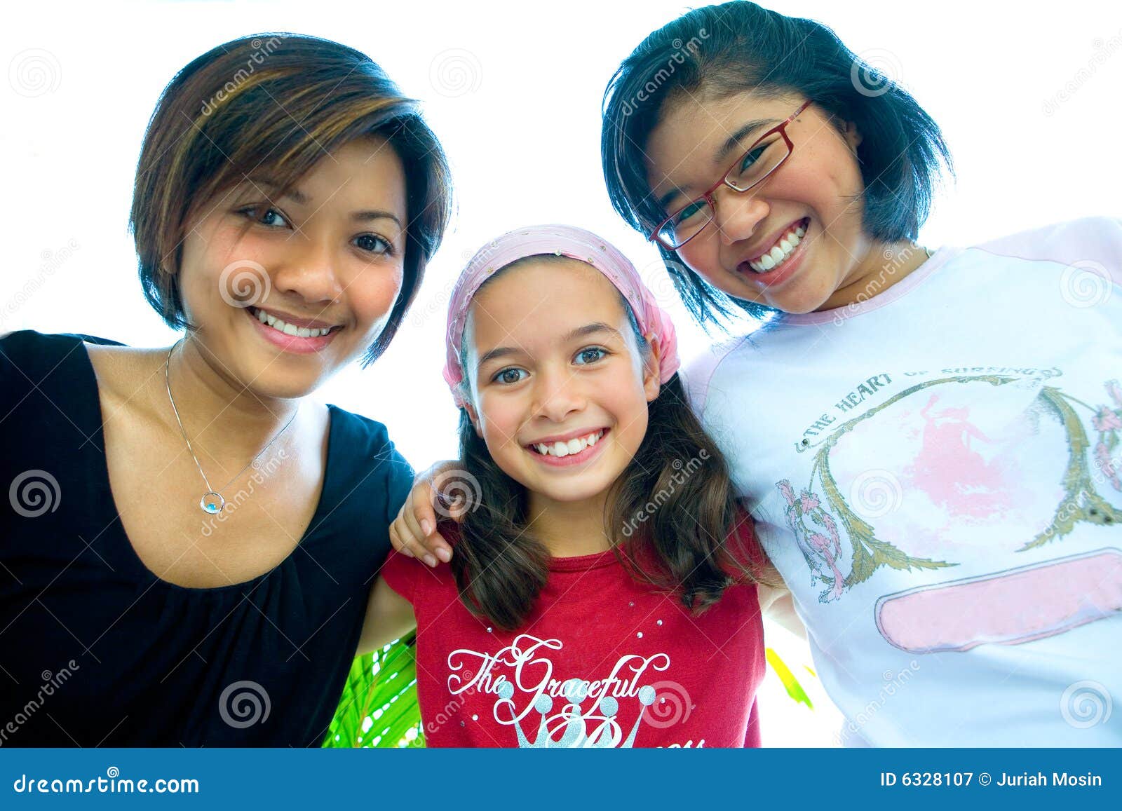 Beautiful Girls from a Family in Group Hug. Stock Image - Image of ...