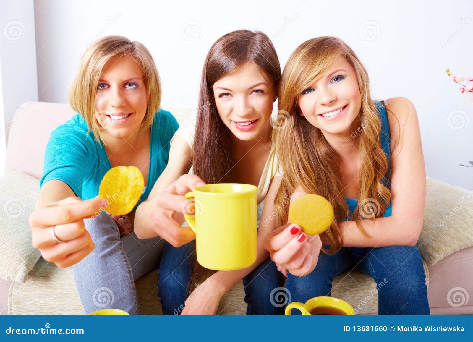 Beautiful girls meeting stock photo. Image of nice, domestic - 13681660