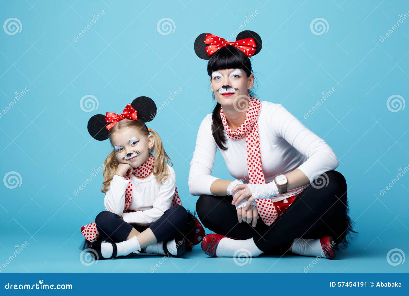 Beautiful Girls with Mouse Masks Stock Image - Image of gray, lovely ...