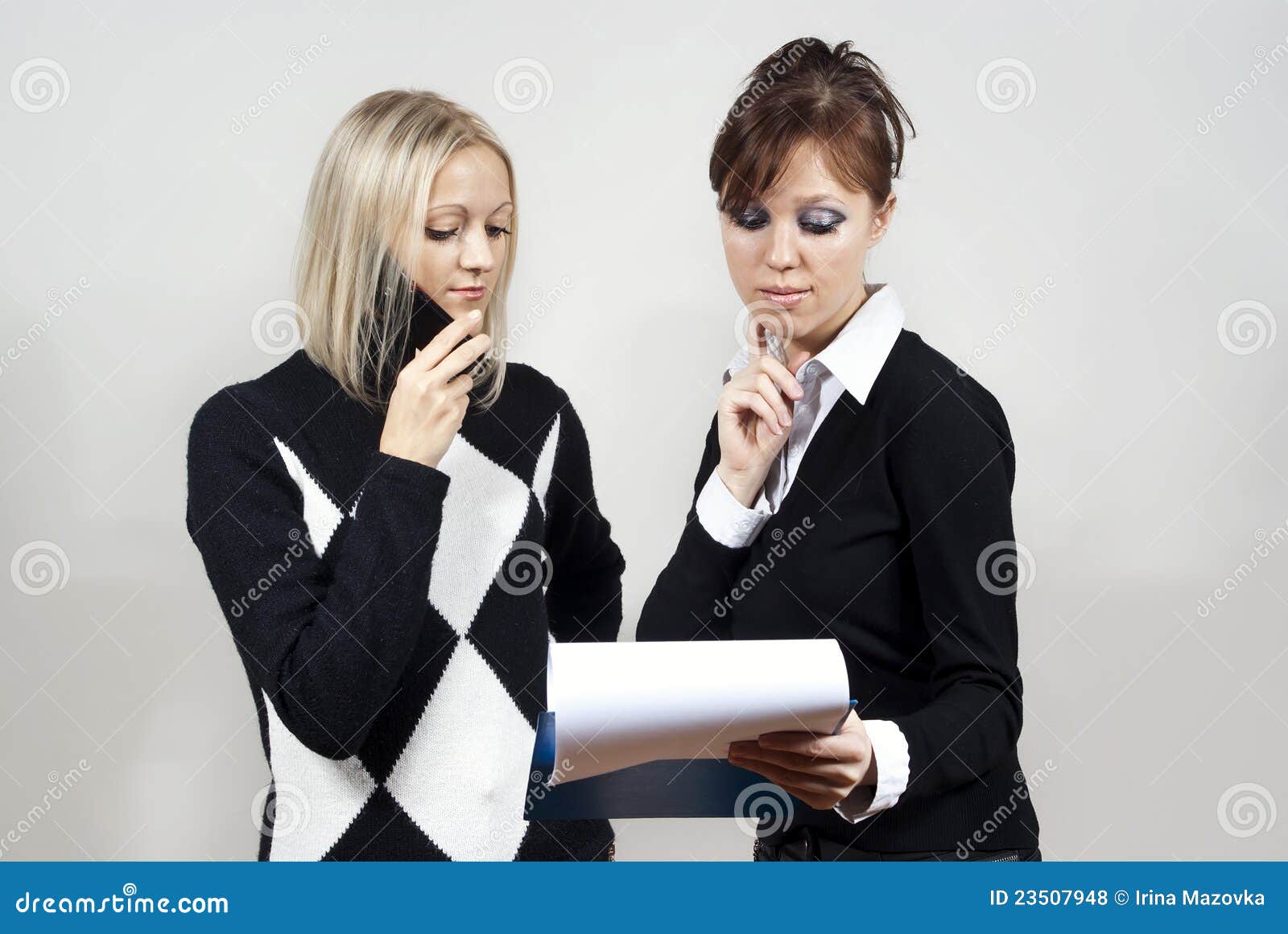 Beautiful Girls Signed a Contract Stock Photo - Image of greenboard ...