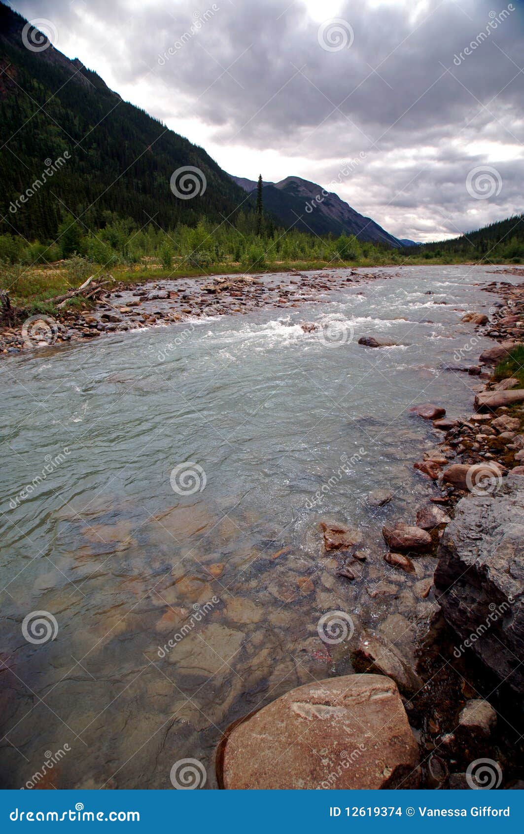 Glacial River Flowing From The Glacier Front Of The Greenlandic Icecap ...