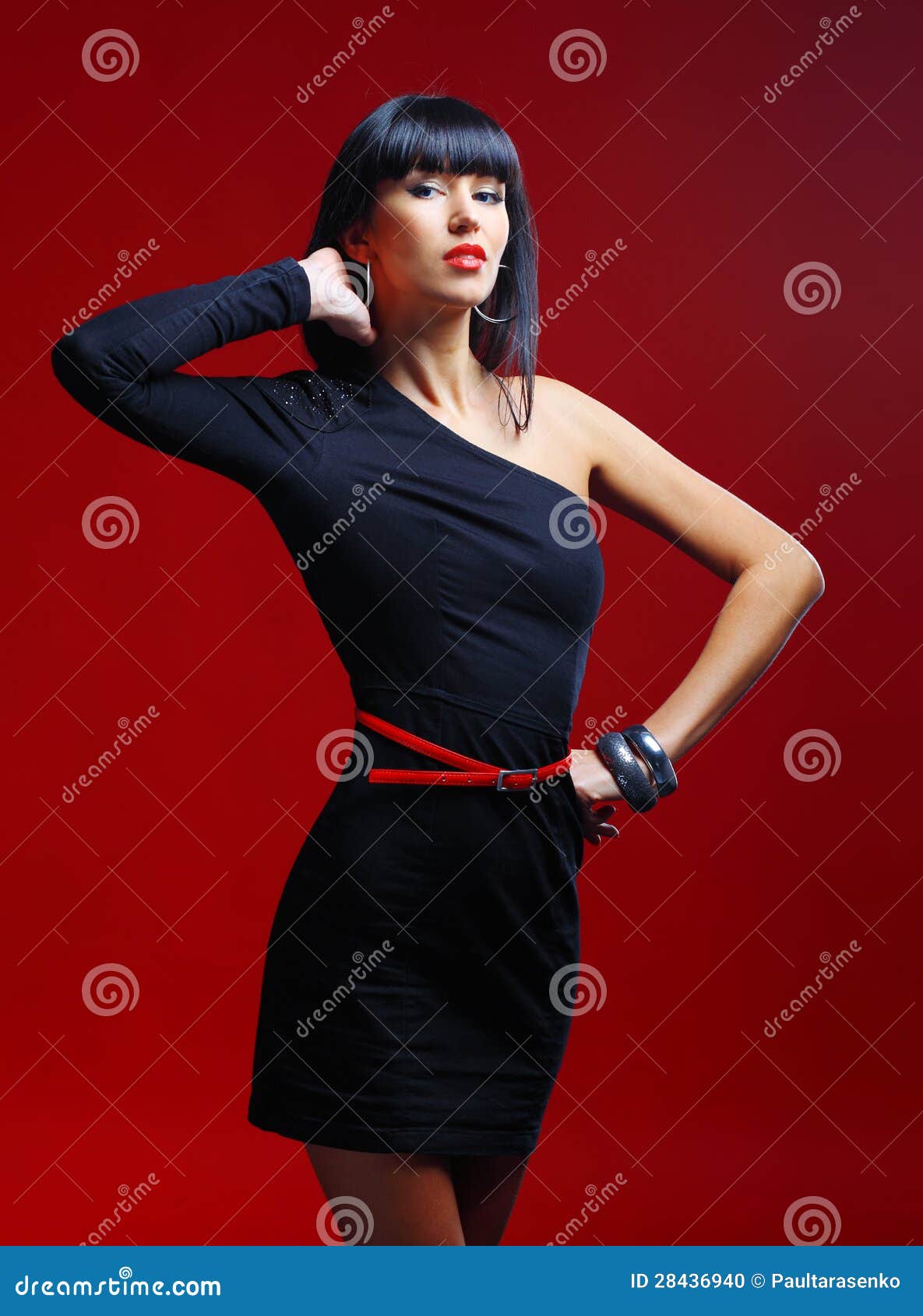 Beautiful Glamorous Female Posing in a Studio Stock Photo - Image of ...