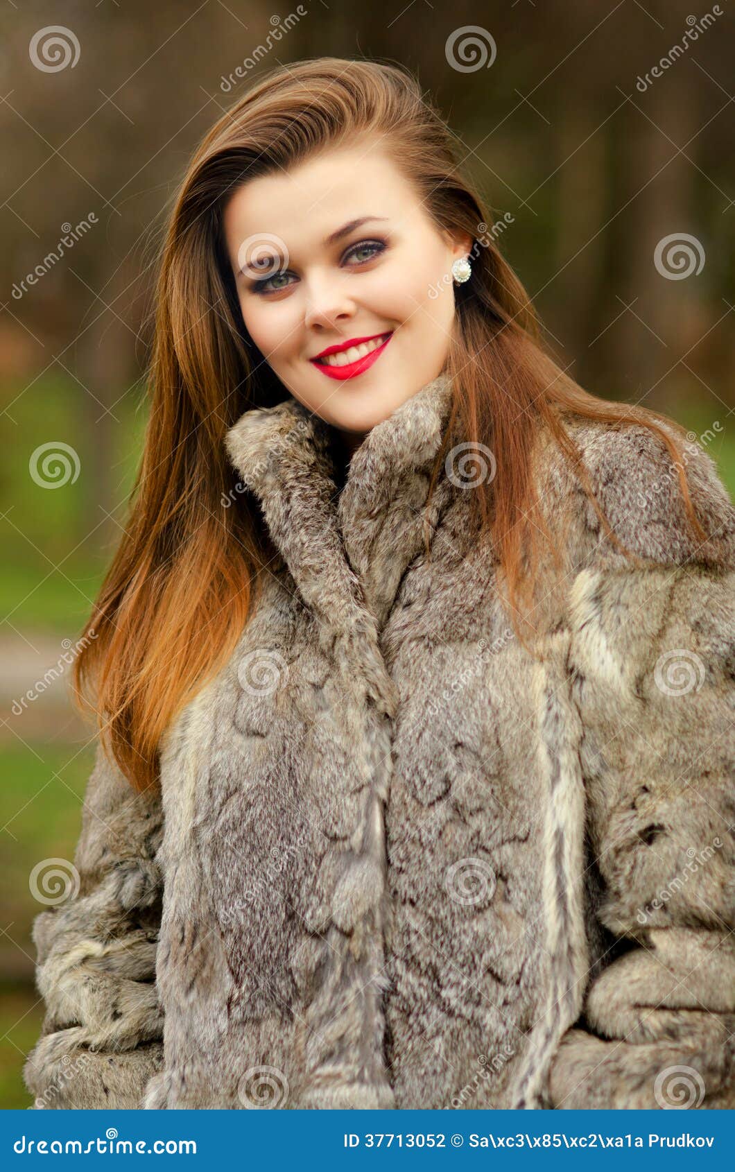 Beautiful Glamorous Lady Having Fun Outdoor Stock Photo - Image of face ...