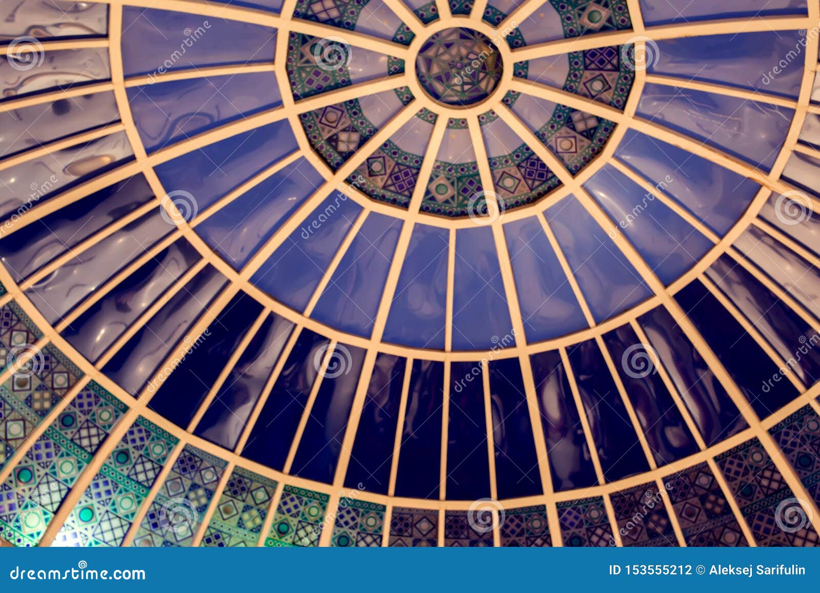 A Beautiful Glass Window Dome Background. Architecture and Design Stock ...