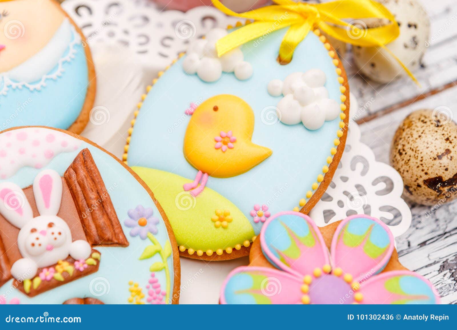 Beautiful Glazed Easter Cookies Stock Photo - Image of celebration ...