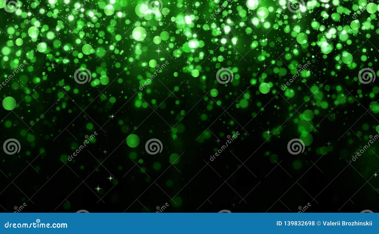 Beautiful Glitter Light Background. Background with Green Falling ...