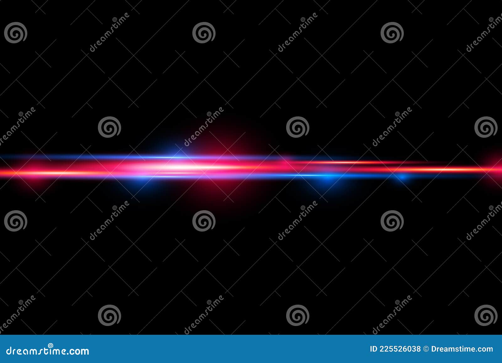 Red, Blue Laser Beams, Horizontal Light Line. Stock Vector ...