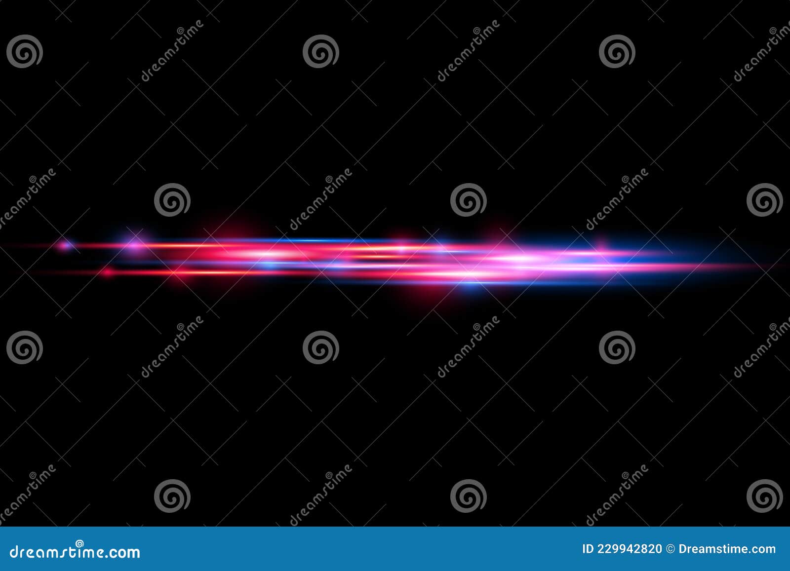 Red Blue Motion Police Line, Horizontal Light Rays Stock Vector ...