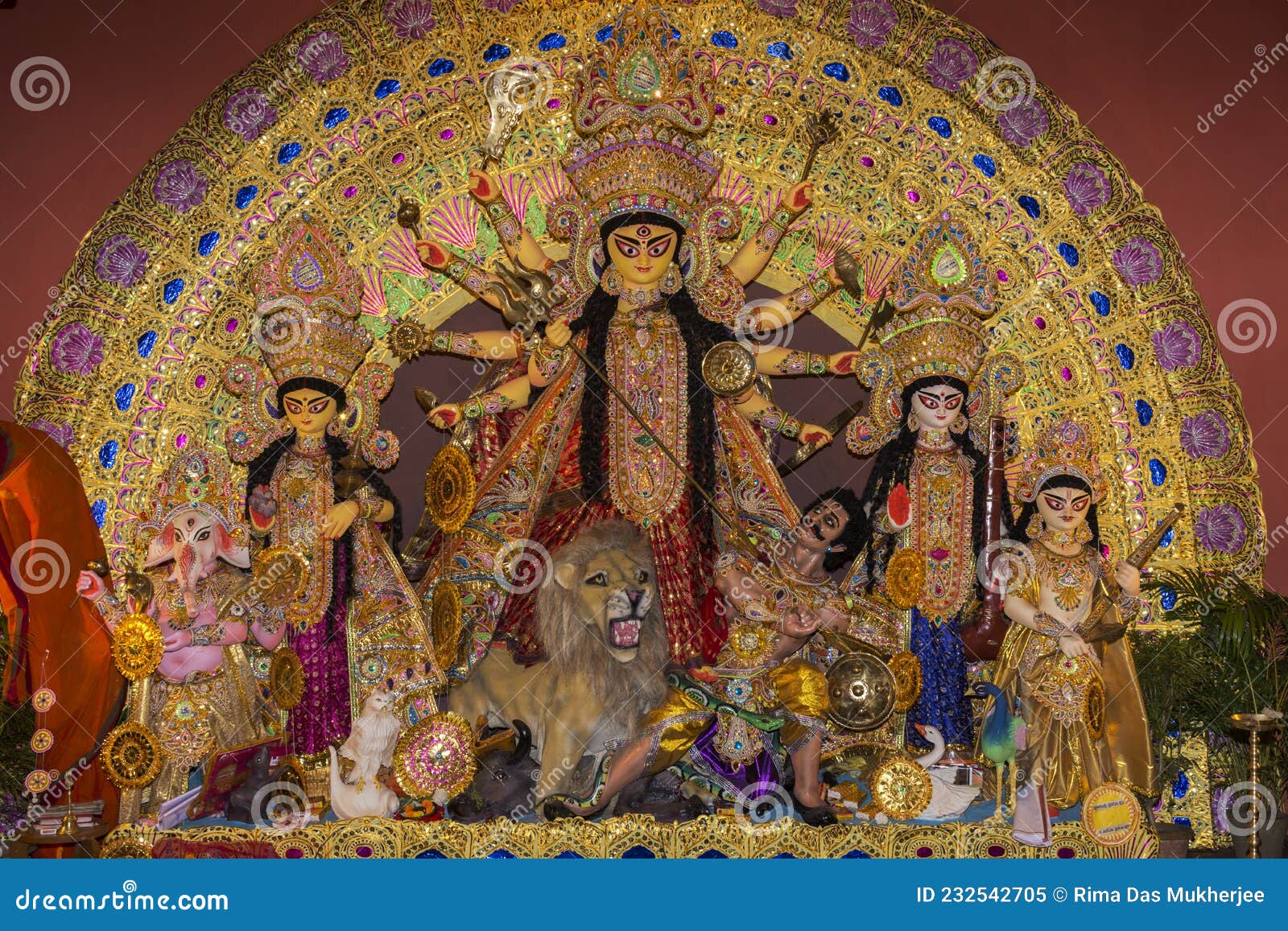 Beautiful Goddess Durga Idol Stock Image - Image of icon, statue: 232542705