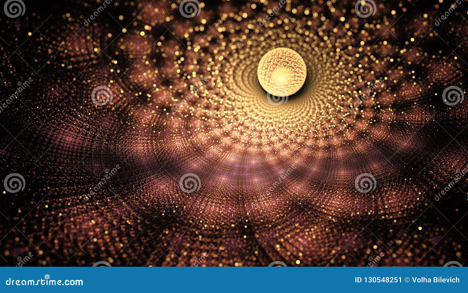 Beautiful Gold Background of Glowing Particles and Lines with Depth of ...