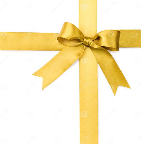 Beautiful Gold Bow on White Background Stock Photo - Image of full ...