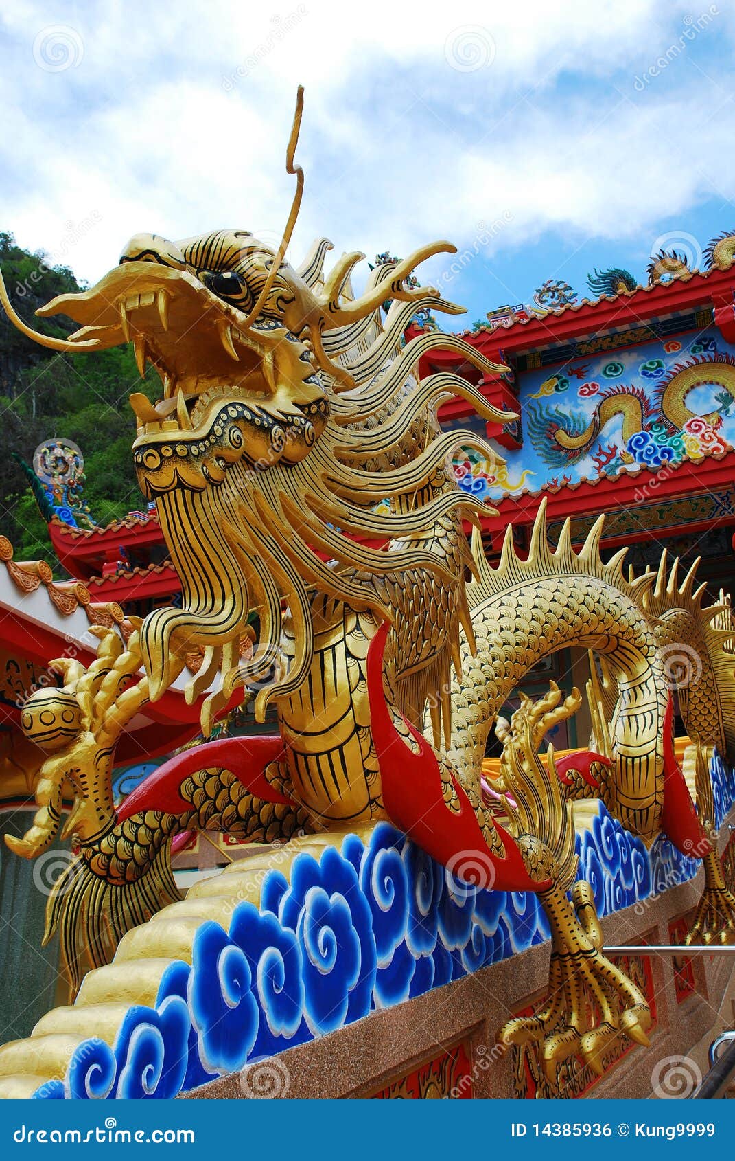 Beautiful Gold Dragon stock photo. Image of colorful - 14385936
