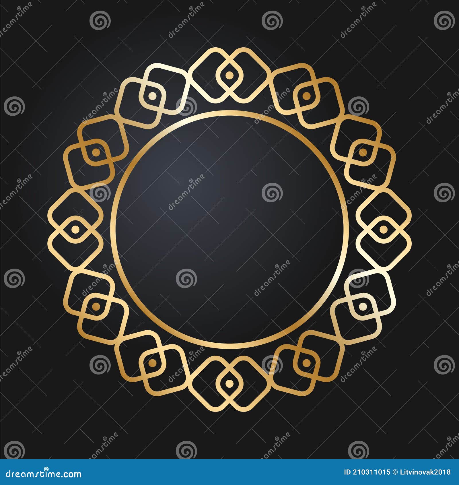 Beautiful Gold Frame. Festive Design Stock Illustration - Illustration ...