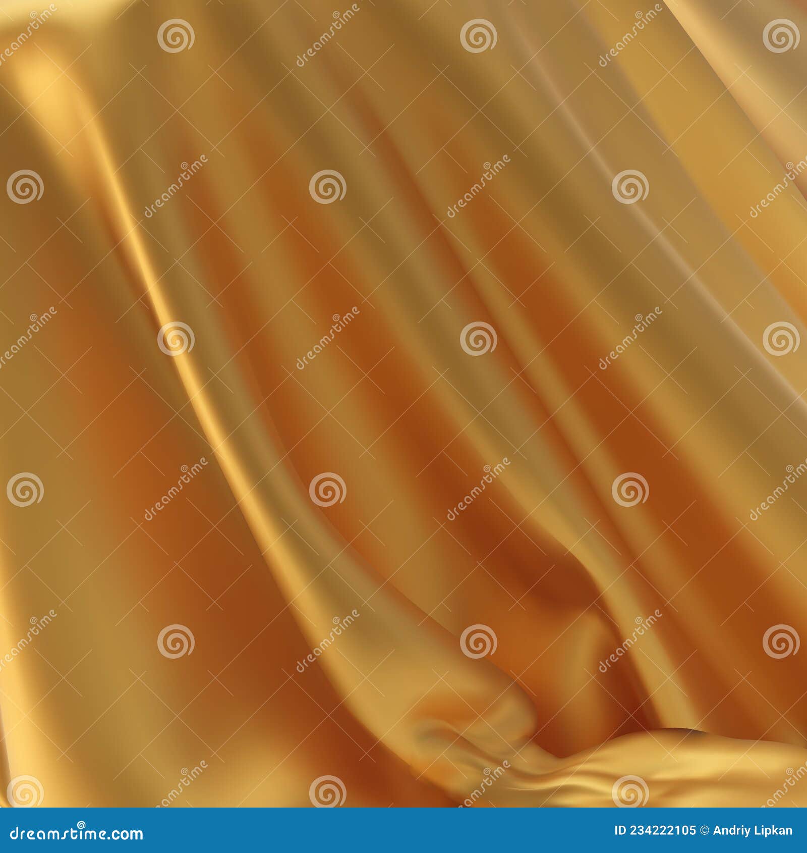 Beautiful Gold Silk. Drapery Textile Background, Vector Illustration ...