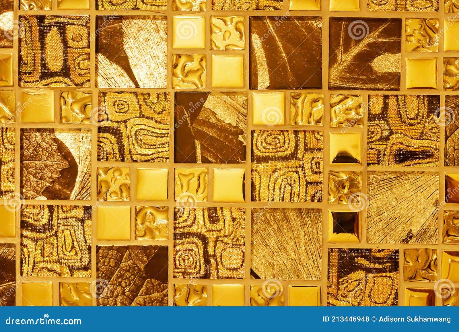 Beautiful Gold Wall Tile Background Stock Photo - Image of interior ...