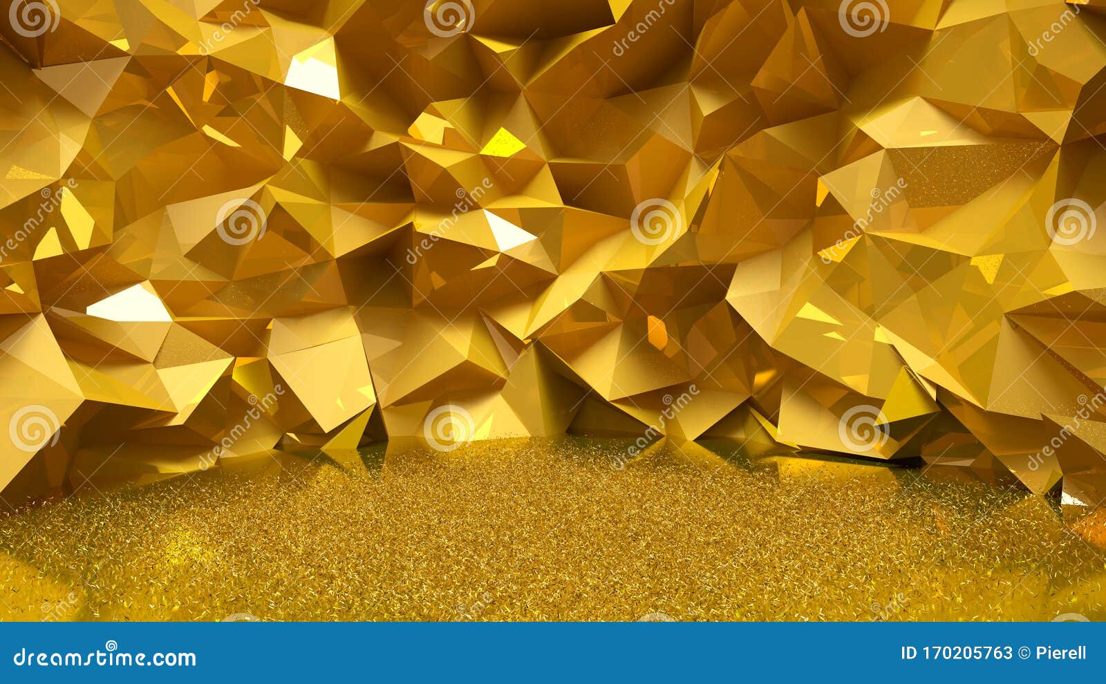 Beautiful Golden Abstract Interior. 3D Illustrator, 3D Rendering Stock ...