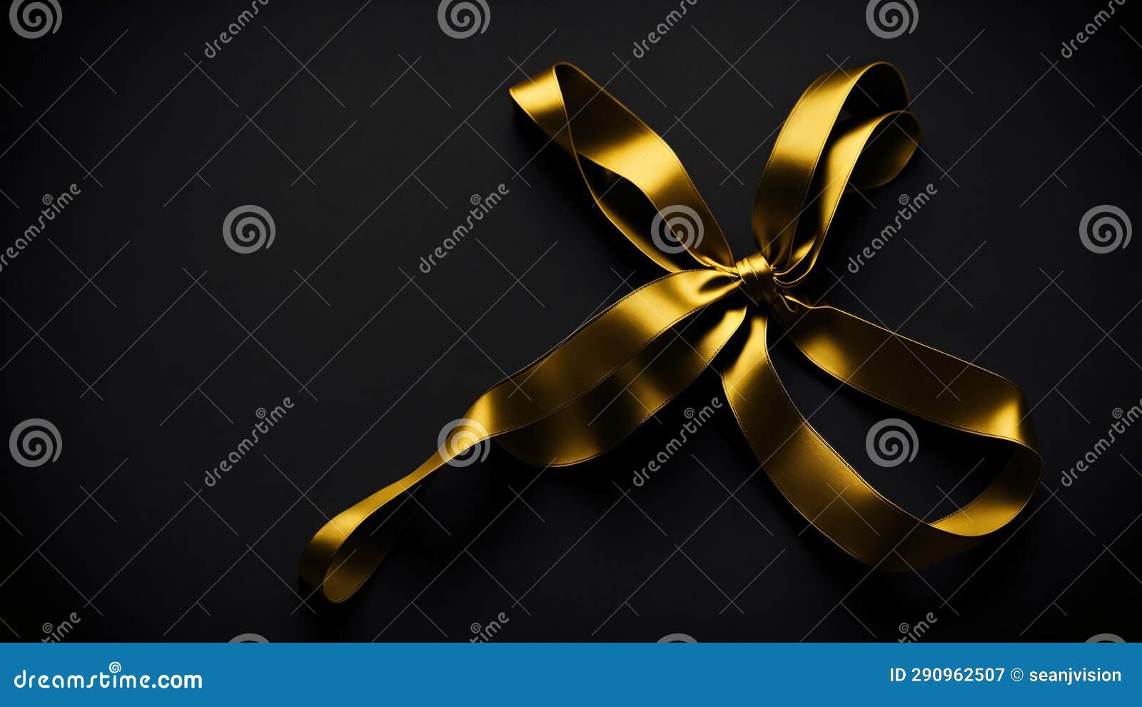 Beautiful Golden Bow on a Black Background Stock Illustration ...