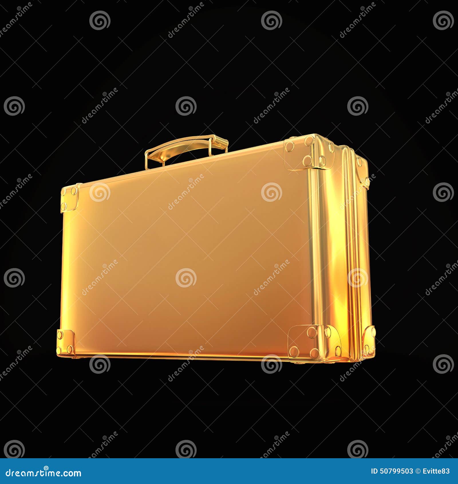 Beautiful Golden Briefcase Representing Business on Black Background ...