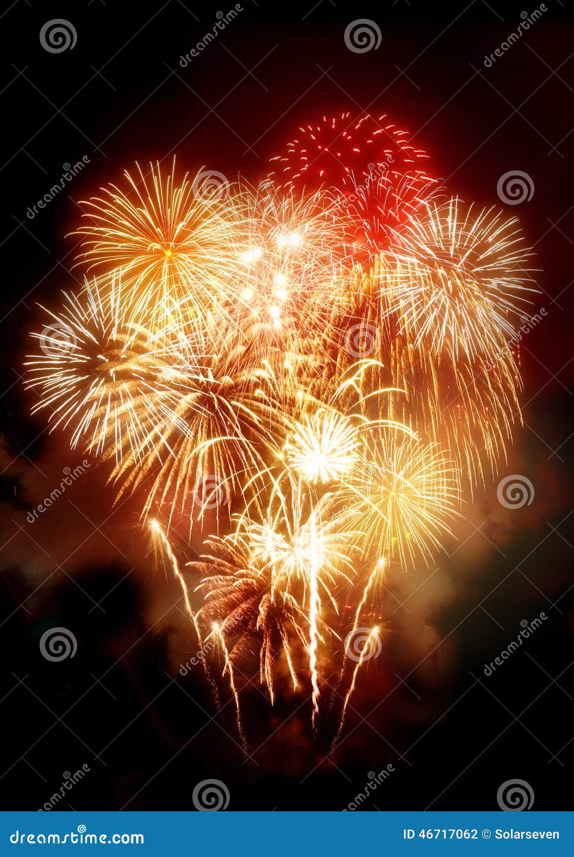 Beautiful Golden Fireworks Display Stock Photo - Image of event, smoke ...