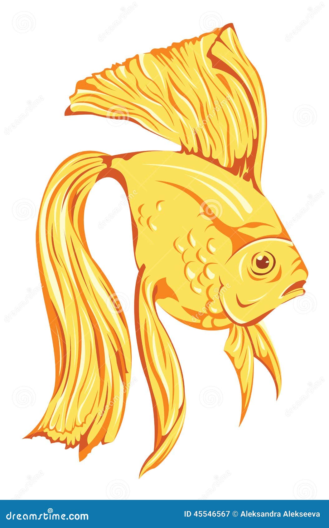 Beautiful golden fish stock vector. Illustration of golden - 45546567
