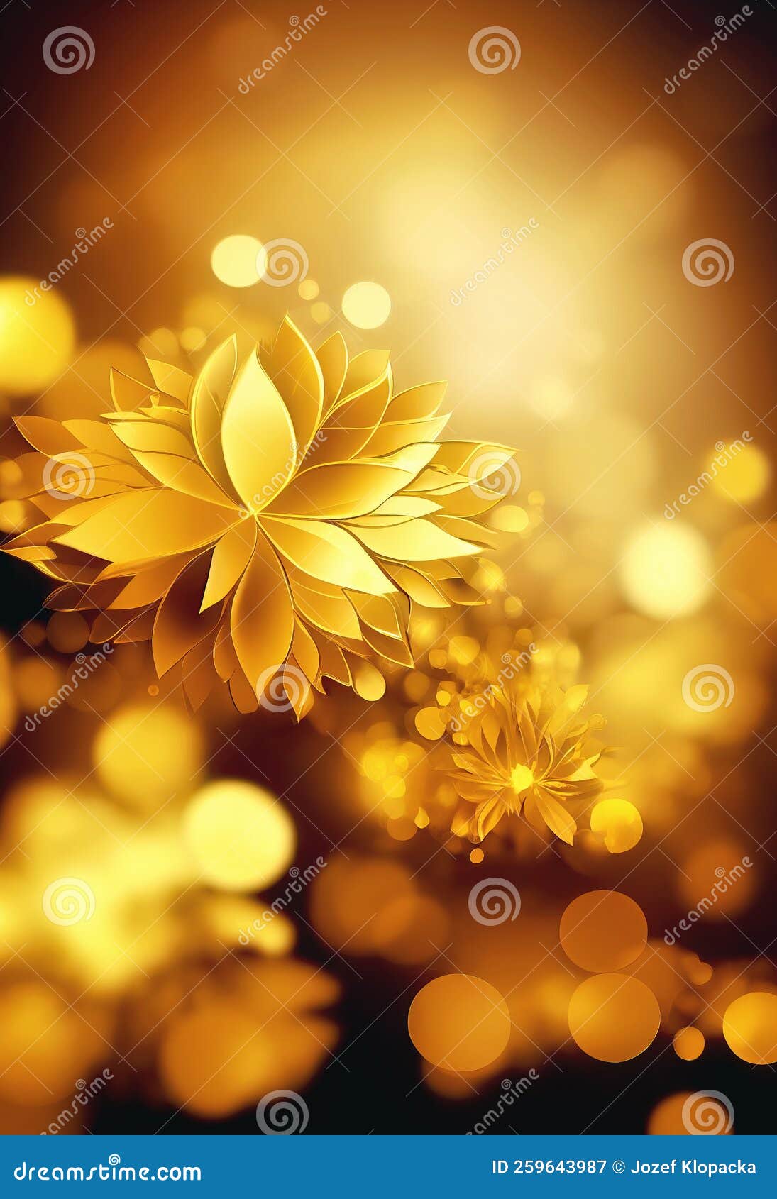 Beautiful Golden Flower Background, Golden Abstract Background. Stock ...