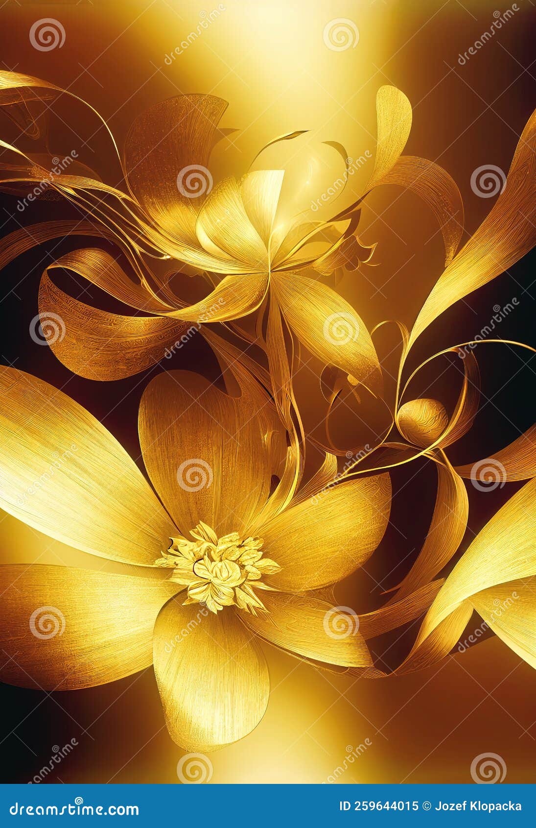 Beautiful Golden Flower Background, Golden Abstract Background. Stock ...