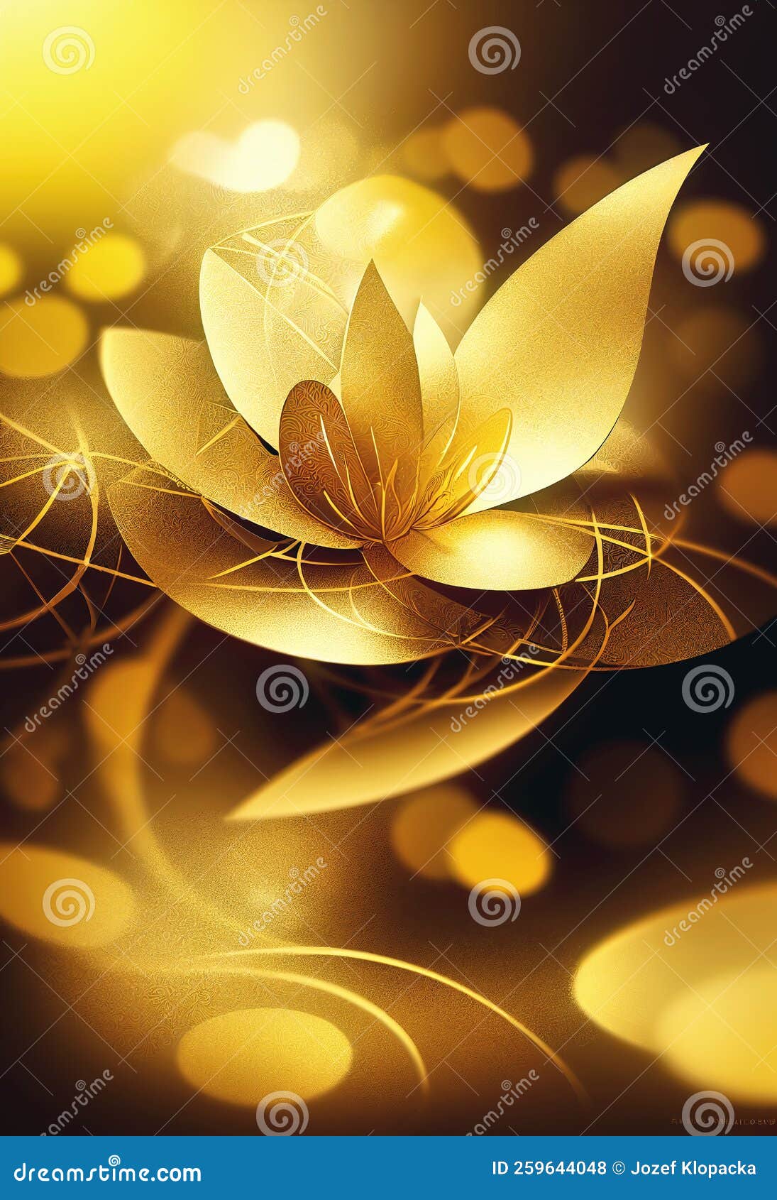 Beautiful Golden Flower Background, Golden Abstract Background. Stock ...