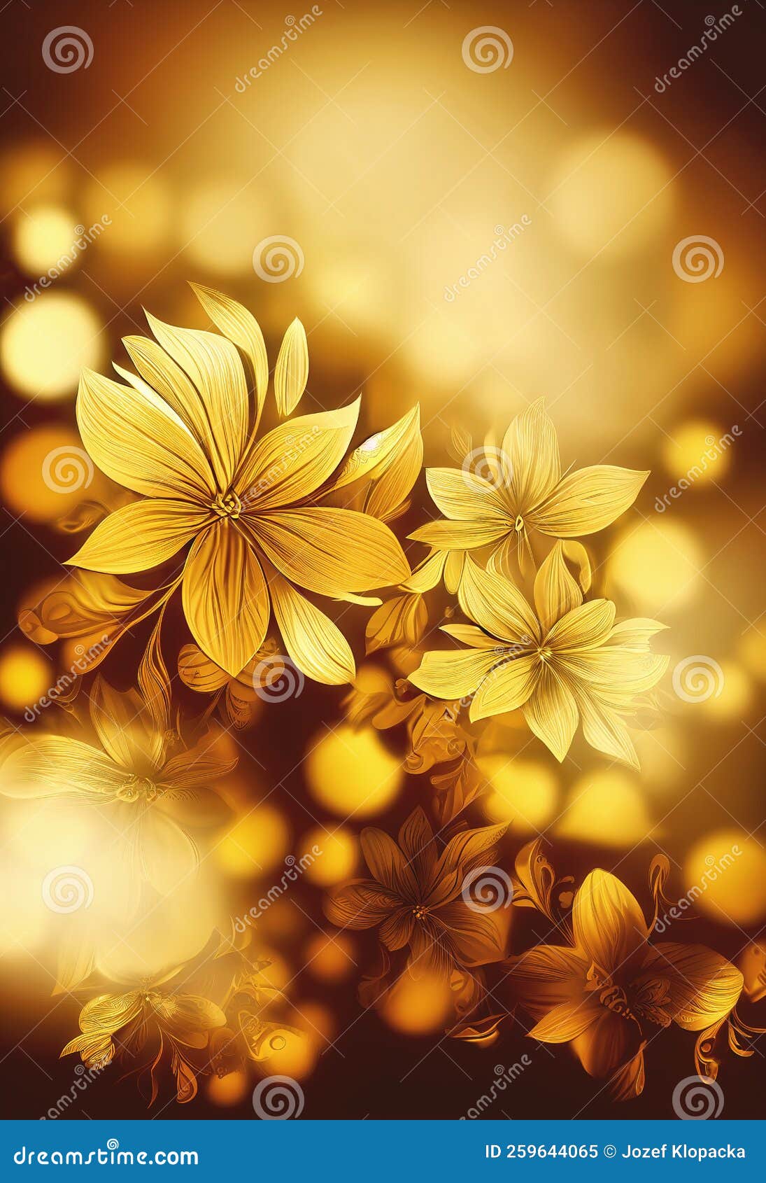 Beautiful Golden Flower Background, Golden Abstract Background. Stock ...
