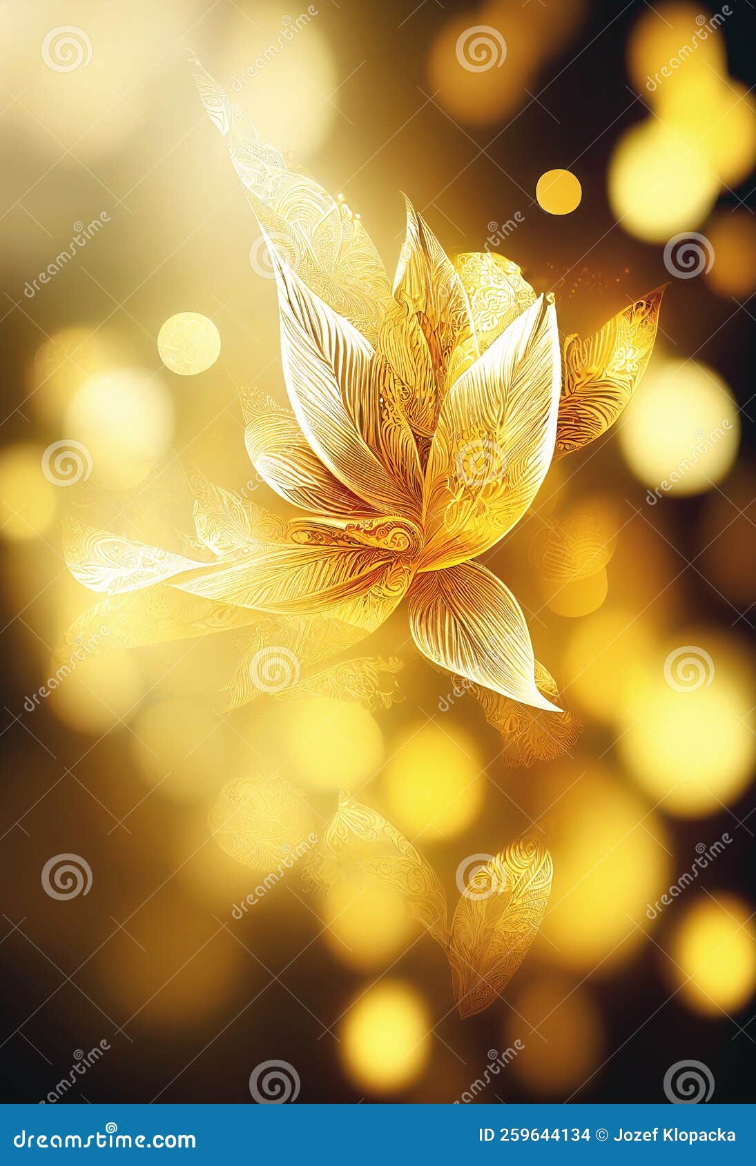 Beautiful Golden Flower Background, Golden Abstract Background. Stock ...
