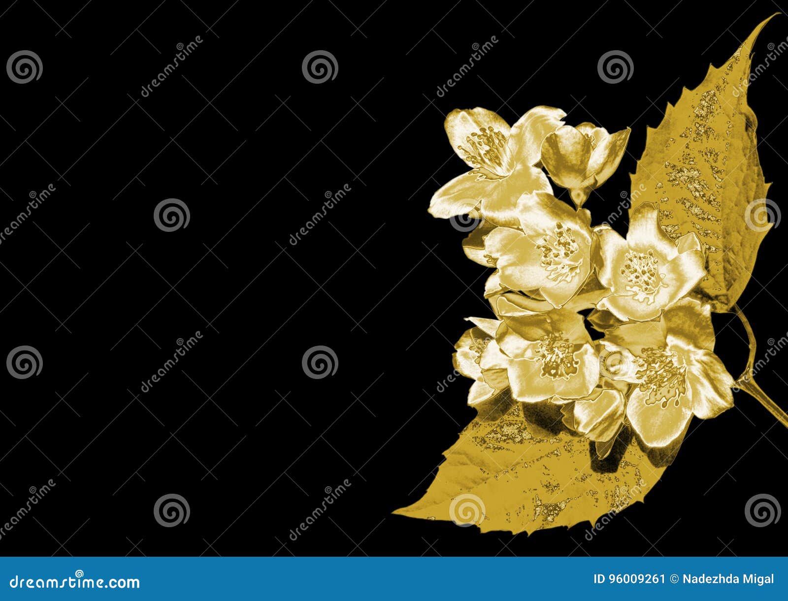Beautiful Golden flower stock illustration. Illustration of abstraction ...
