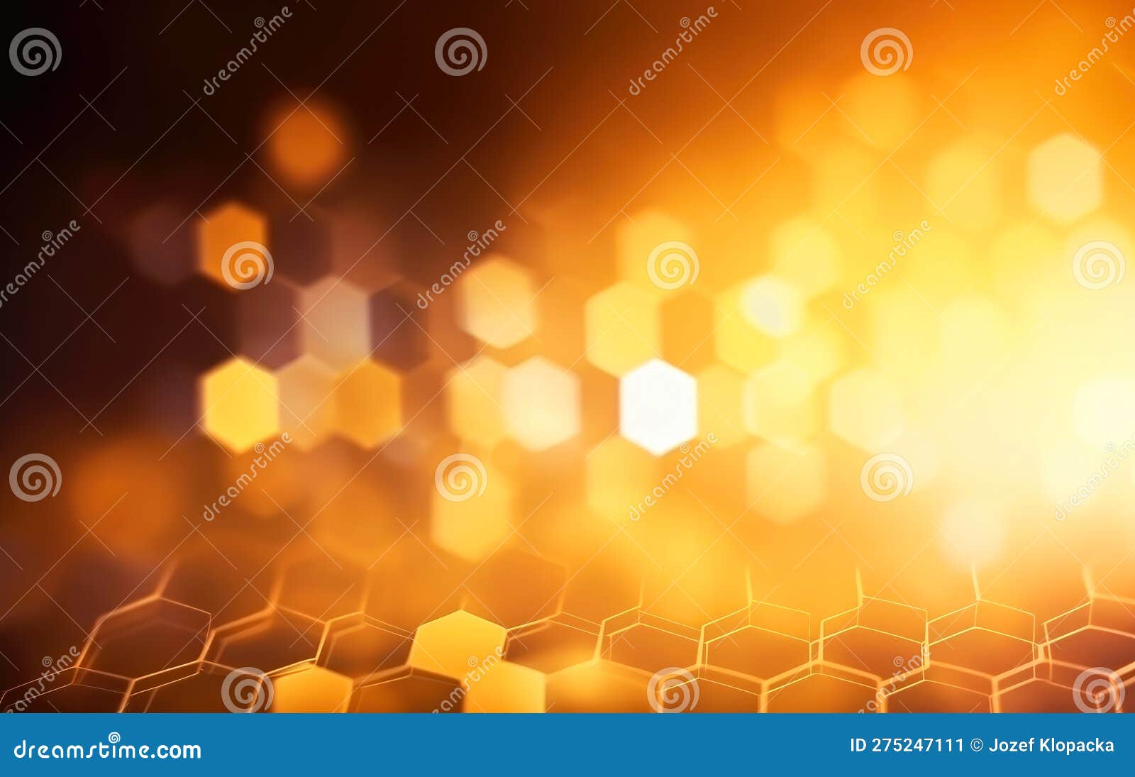 Beautiful Golden Hexagonal Honeycomb Background. Digital Art. Stock Illustration - Illustration ...