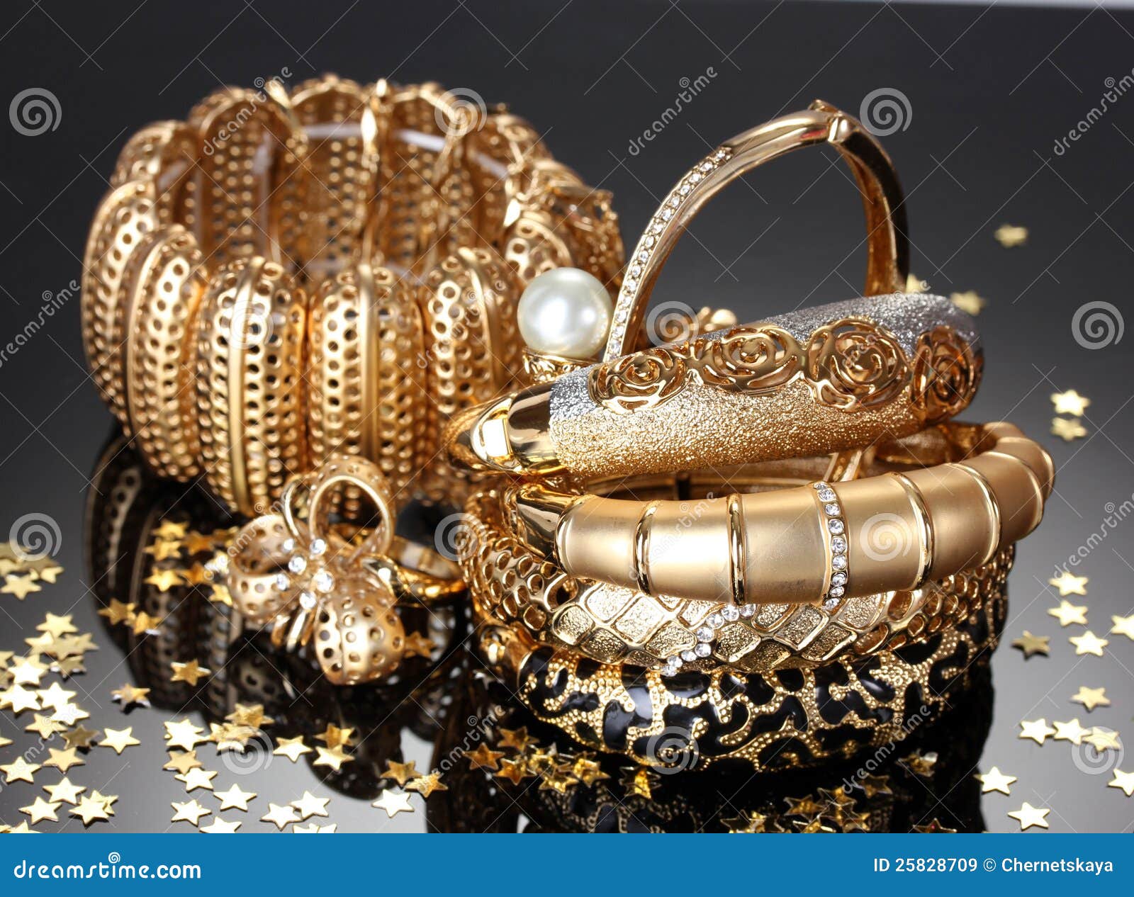 Beautiful golden jewelry stock image. Image of luxury - 25828709