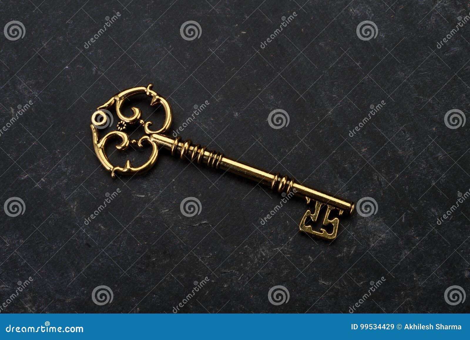 Beautiful Golden Key on Black Grunge Background Stock Image - Image of ...