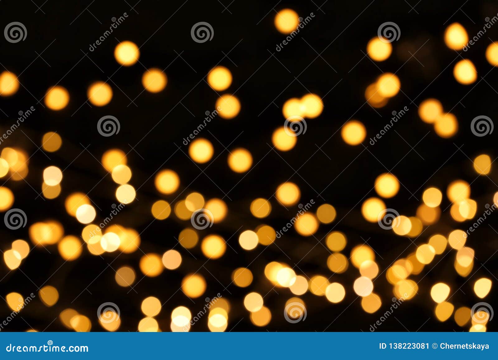 Beautiful Golden Lights on Dark Background. Stock Image - Image of ...
