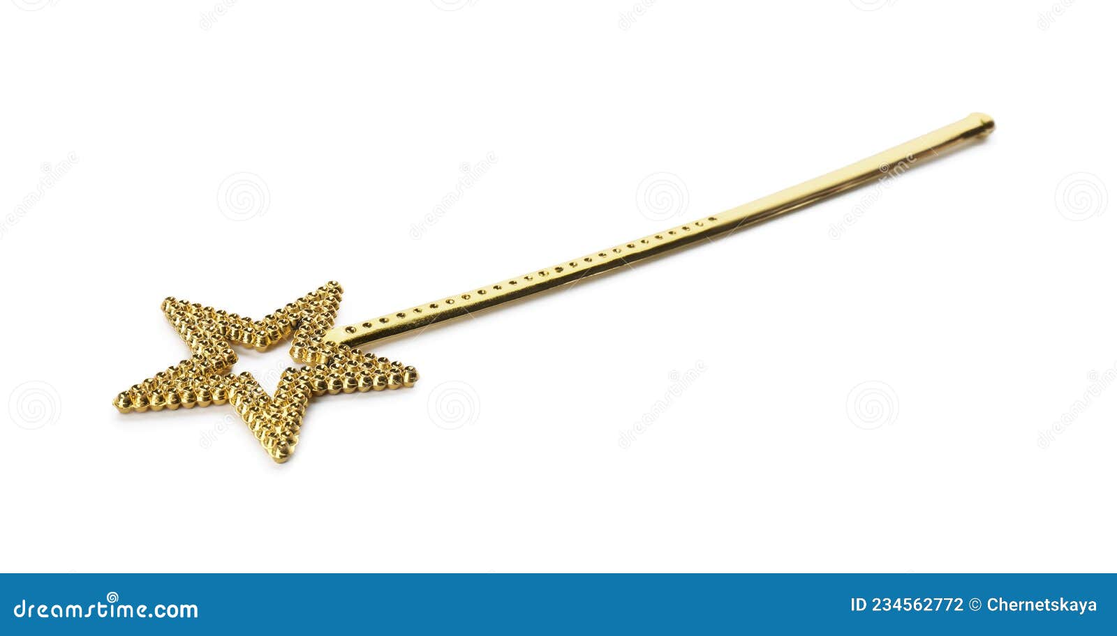 Beautiful Golden Magic Wand Isolated on White Stock Photo - Image of ...