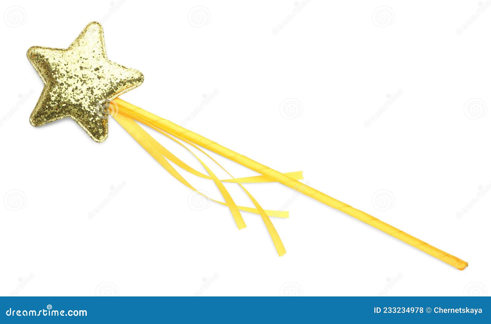Beautiful Golden Magic Wand Isolated on White, Top View Stock Photo ...