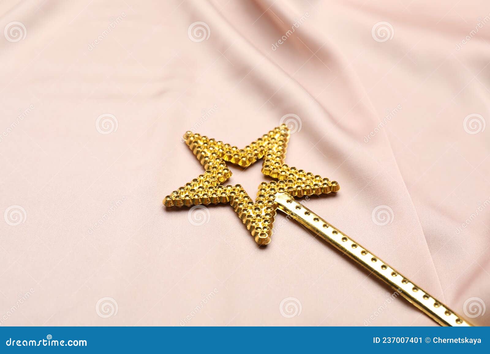 Beautiful Golden Magic Wand on Pink Fabric Stock Image - Image of pink ...