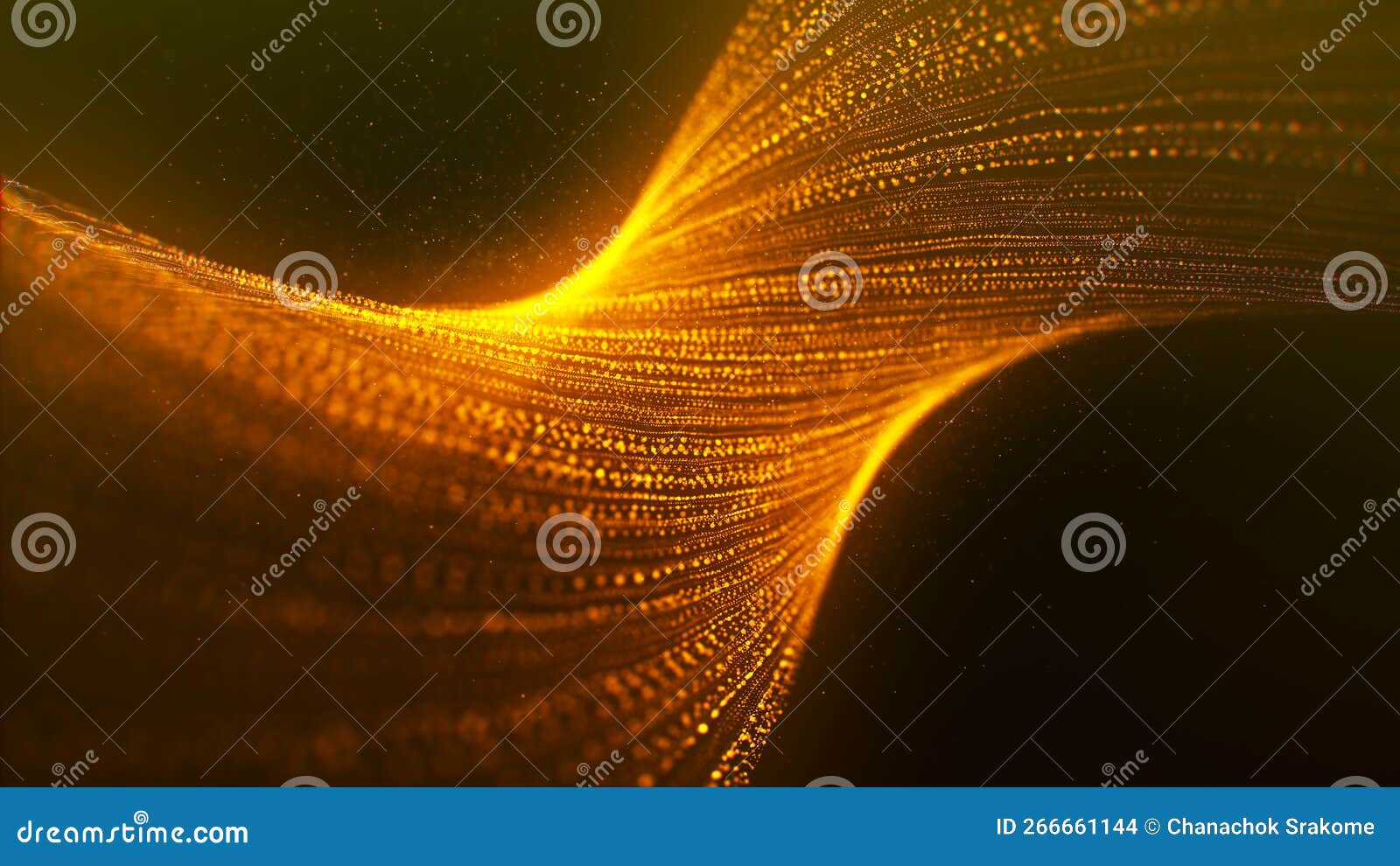 Beautiful Golden Particles Wave Light Abstract Background with Shining ...